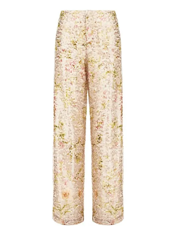 Alberta Ferretti Sequined Floral Trousers - Multicolor