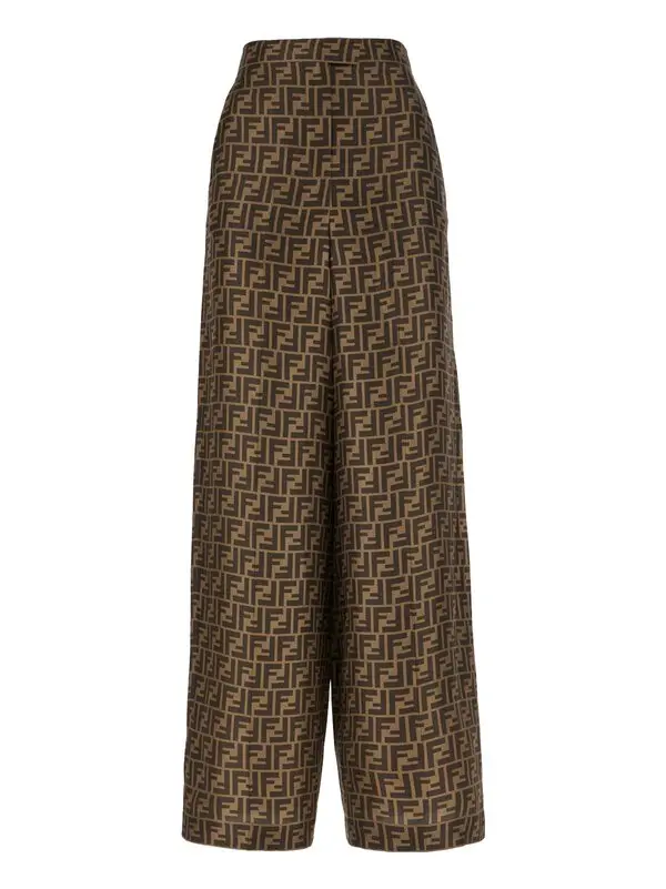 Fendi Monogram Wide Leg Trousers - Multicolor