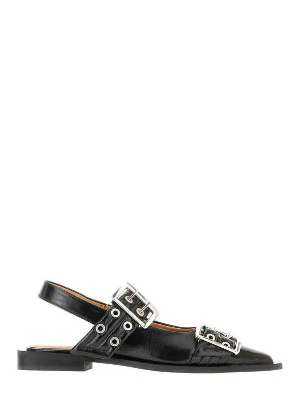 GANNI Buckled Slingback Flats - Multicolor