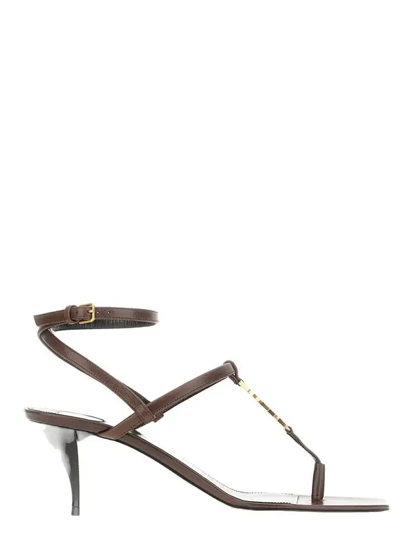 Saint Laurent Leather Sandals With Ankle Strap - Multicolor