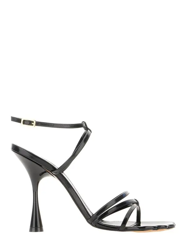 Marni Black Patent Leather Strappy High Heel Sandals - Multicolor
