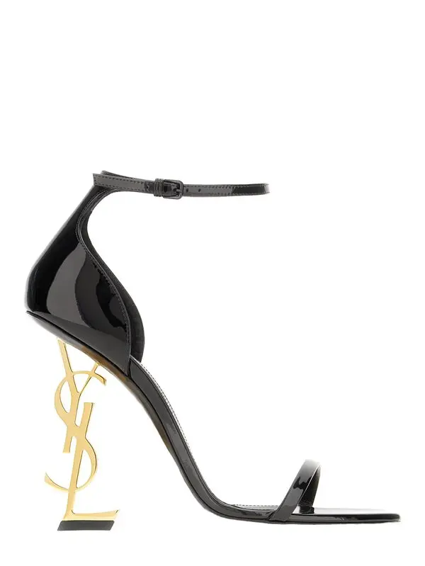 Saint Laurent Ankle Strap Sandals With Cassandre Heel - Multicolor