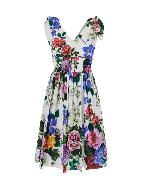Dolce & Gabbana Short Dress With All-over Floral Print - Multicolor