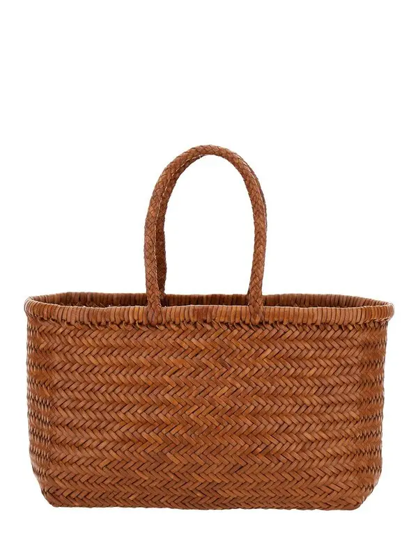 Dragon Diffusion Woven Leather Tote Bag - Brown