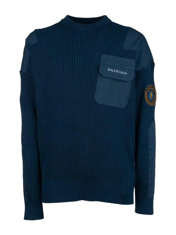 Balenciaga Ribbed Knitwear With Patch Detailing - Multicolor