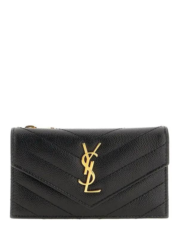 Saint Laurent Cassandre Quilted Wallet - Multicolor