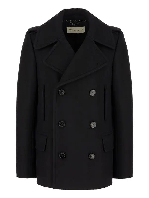 Dries Van Noten Double Breasted Pea Coat - Multicolor
