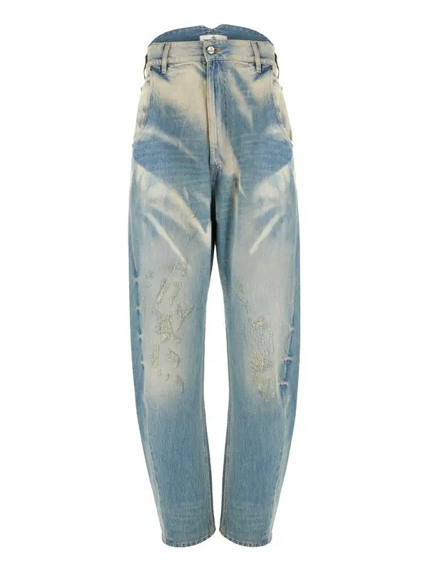 VIVIENNE WESTWOOD Acid Wash Distressed Jeans - Multicolor