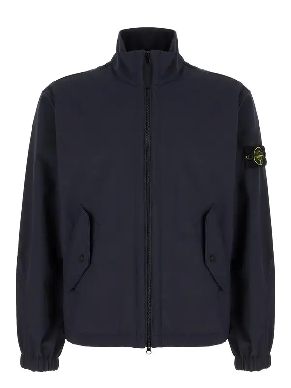 Stone Island Zip-up Jacket With Stand Collar - Multicolor