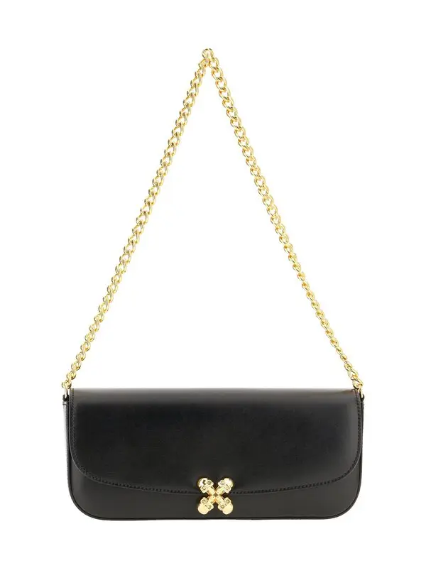 Alexander McQueen Black Leather Chain Strap Bag - Multicolor