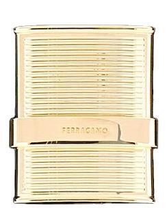 FERRAGAMO Black Leather Crossbody Bag With Gold Tone Clasp - Multicolor