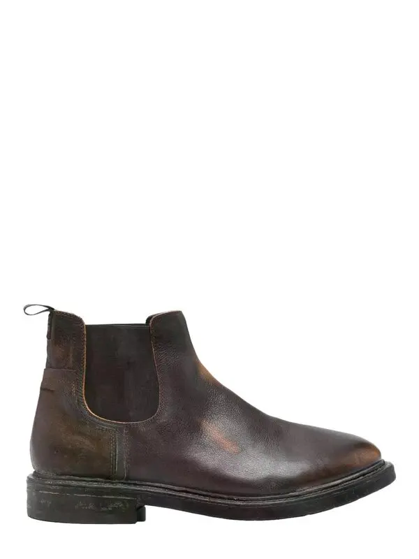 Moma Elastic-panel Leather Boots - Brown