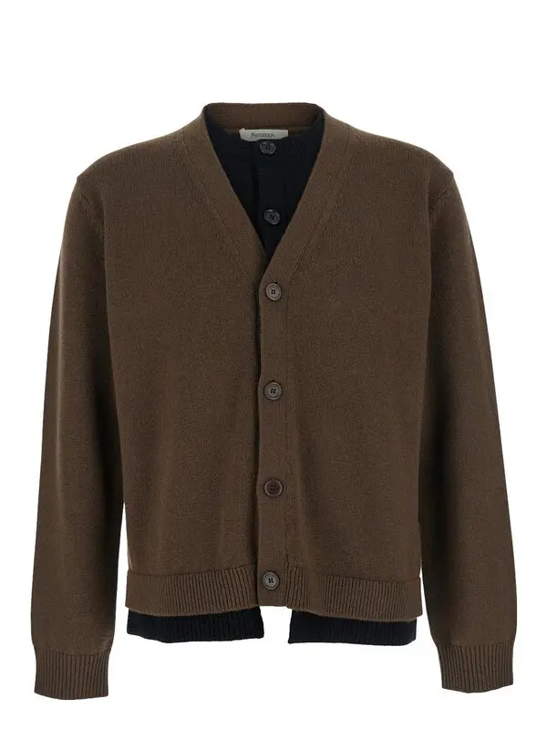 JW Anderson Layered V-neck Cardigan - Brown