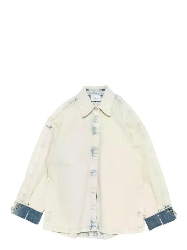 Erika Cavallini Cut-out Detail Denim Jacket - Neutrals