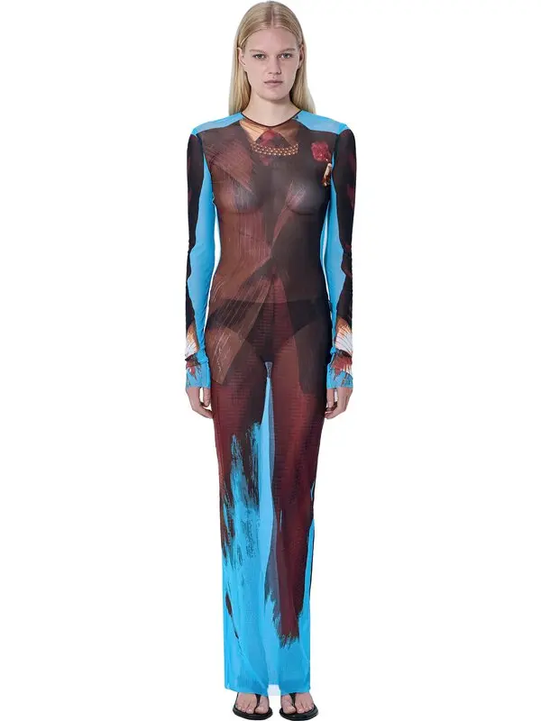 JEAN PAUL GAULTIER Re-edition La Robe Tennis Costume Long Dress - Brown