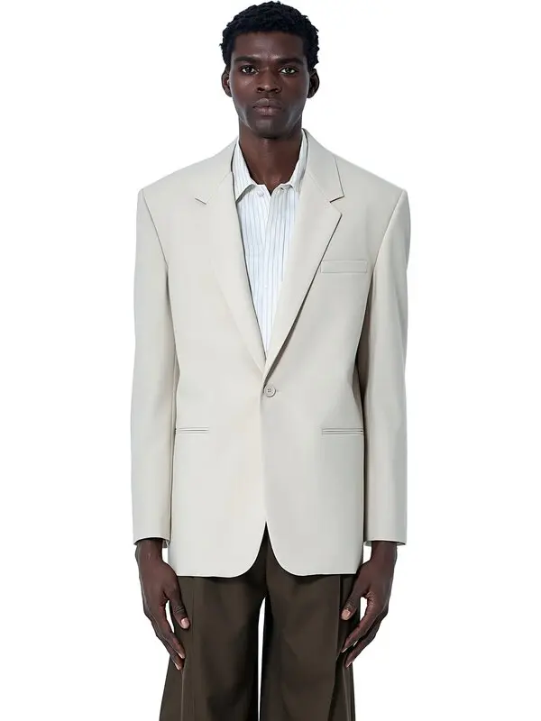 Saint Laurent Yves Single-breasted Blazer - Cream