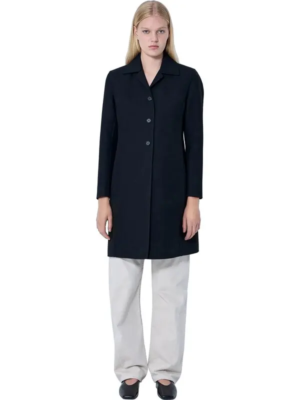 JIL SANDER Single-breasted Wool Coat - Black