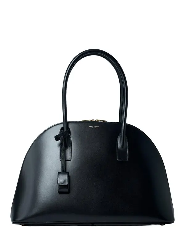 Saint Laurent Leather Bowling Bag - Black