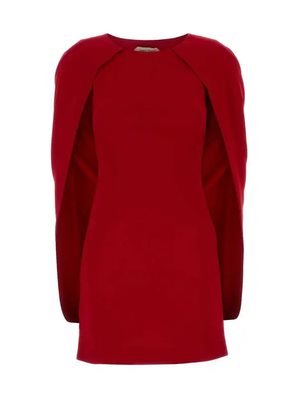 Alberta Ferretti Stretch Crepe Mini Dress - Red