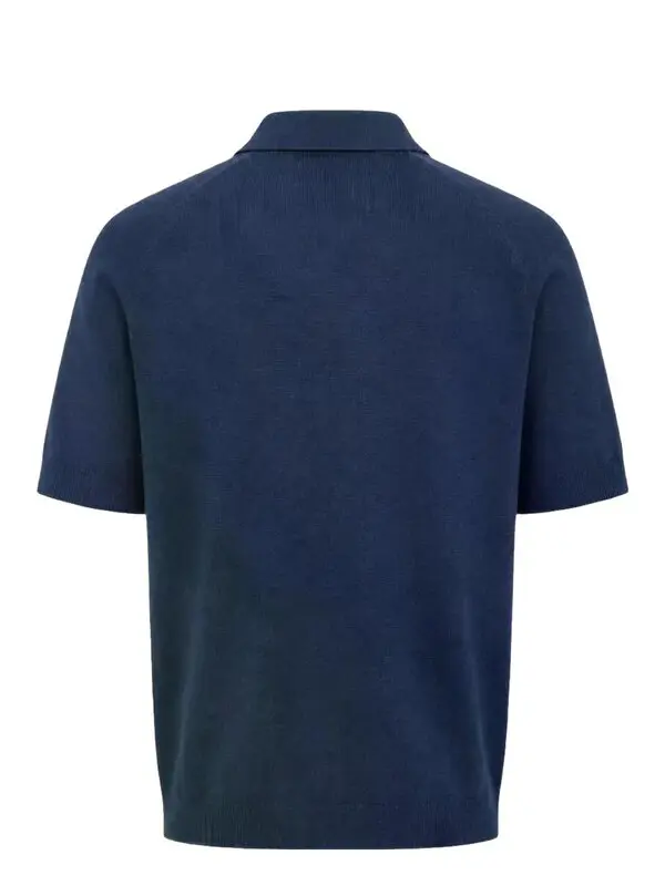 MASQ Short-sleeve Knit Polo Shirt - Blue