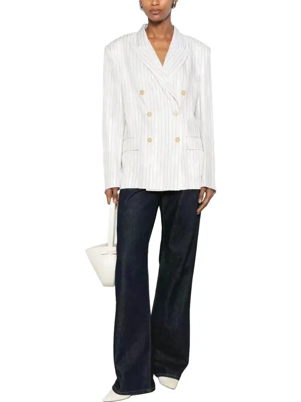 Erika Cavallini Pinstripe Double-breasted Jacket - Neutrals