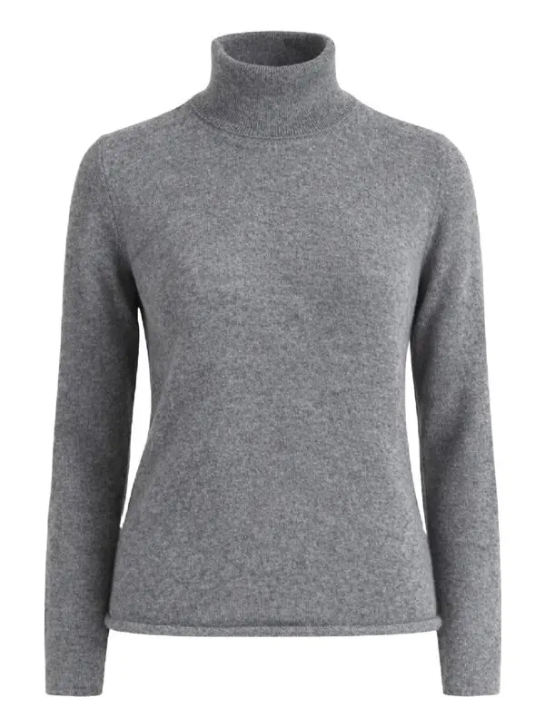 I ROCCHI CASHMERE Pure Cashmere Turtleneck Sweater - Grey