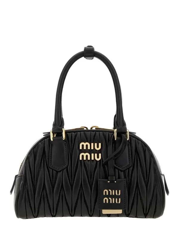 Miu Miu Nappa Leather Arcadie Handbag - Black