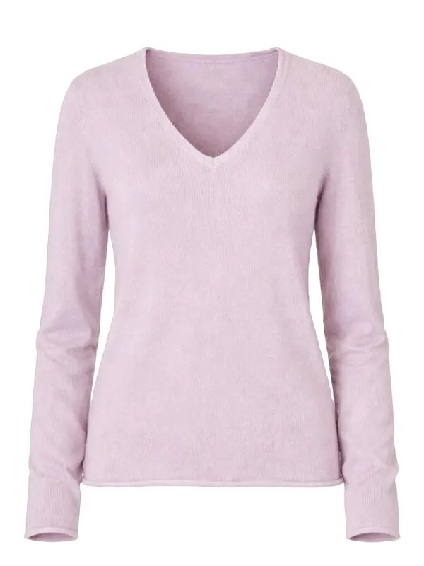 I ROCCHI CASHMERE Pure Cashmere V-neck Sweater - Pink