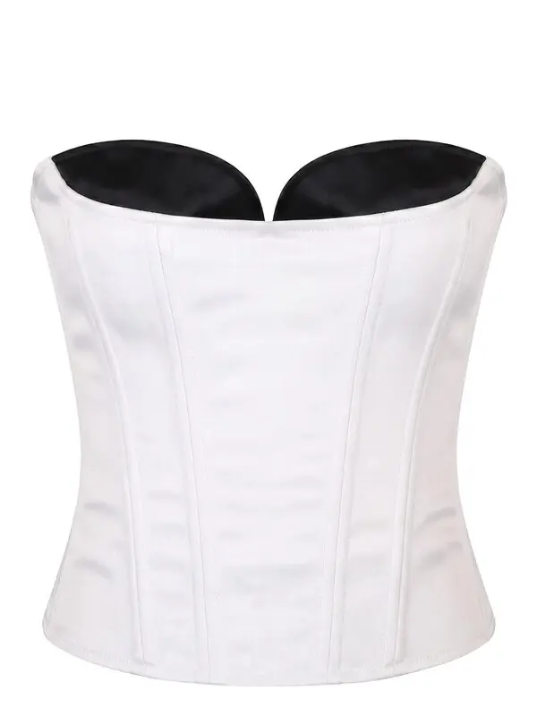 IRMAK SU GUCLU White Corset Top - Black/white