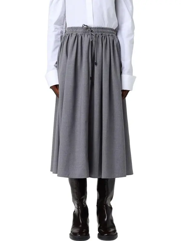 Max Mara Grey Virgin Wool Skirt - Gray