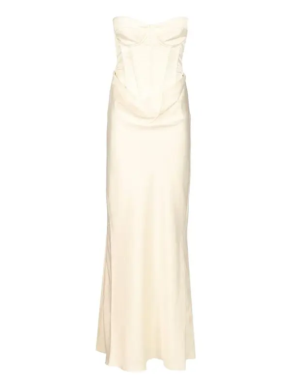 ROTATE BY BIRGER CHRISTENSEN Pearl Embellished Corset Dress - White