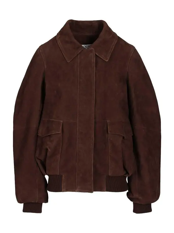 Loewe Suede Goatskin Bomber Jacket - Brown