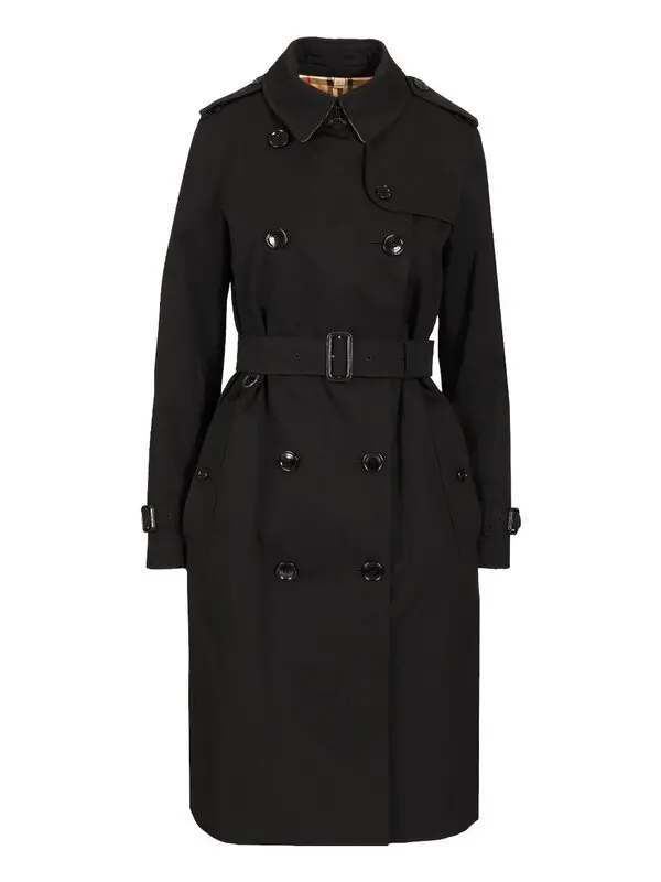 Burberry Heritage Kensington Long Trench Coat - Black