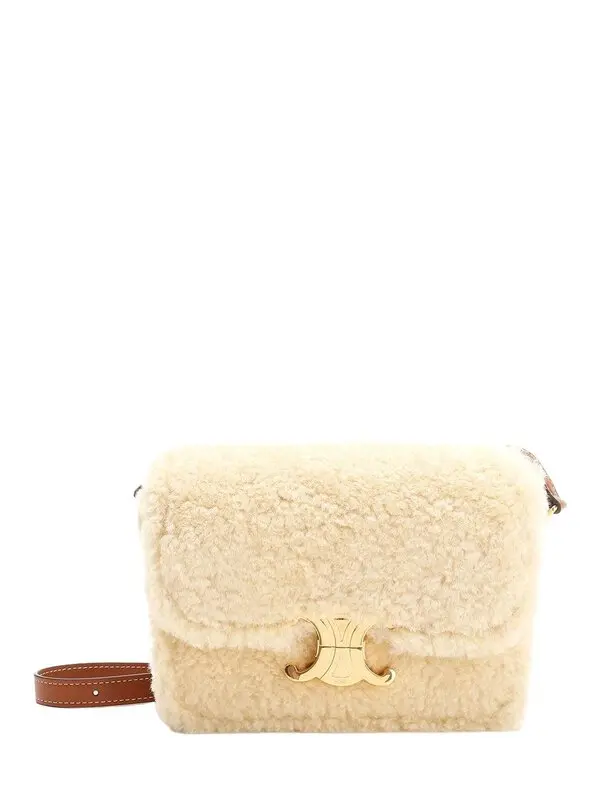 Celine Teen Triomphe Shoulder Bag - Cream