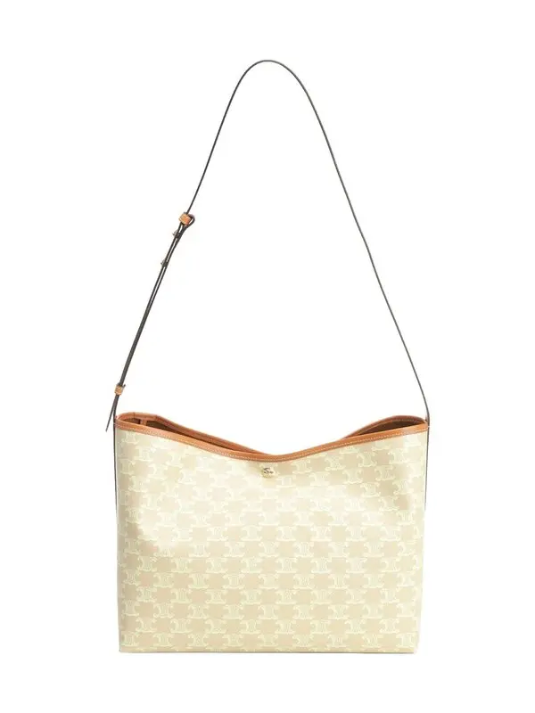 Celine Soft Shopper Triomphe Canvas And Calfskin - Yellow