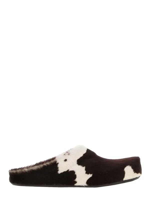 Marni Printed Calf Hair Fussbett Slippers - Multicolor