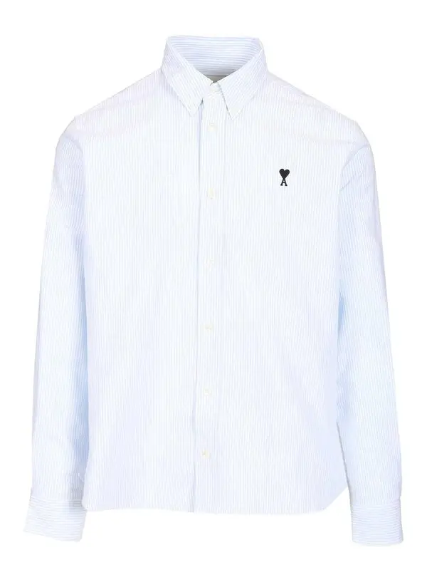 AMI Paris Classic Striped Shirt - Blue