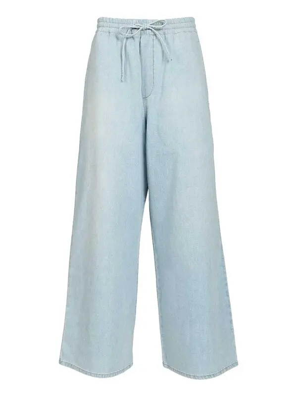 Loewe Cotton Blend Drawstring Trousers - Blue