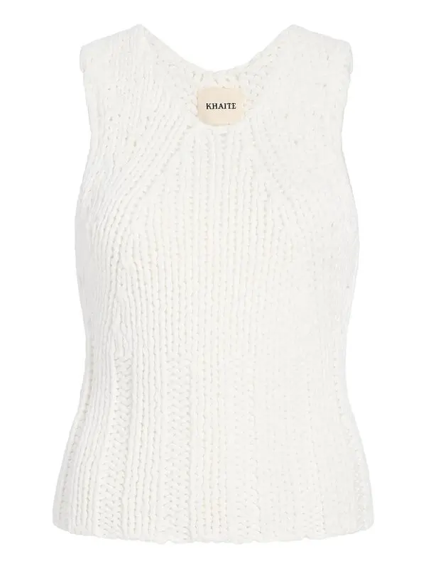Khaite Cassie Hand-knit Sleeveless Top - Glaze