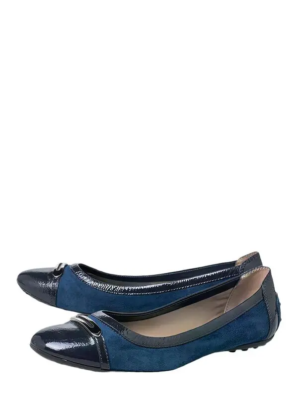 TOD'S Embellished Cap-toe Ballet Flats - Blue