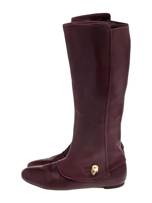 Alexander McQueen Skull Charm Boots - Red