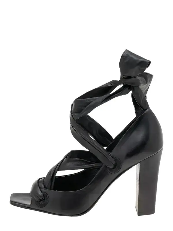 Saint Laurent Open-toe Ankle-wrap Pumps - Black