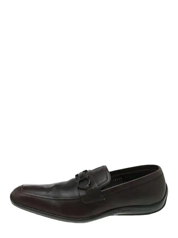 FERRAGAMO Gancini Bit Loafers - Brown