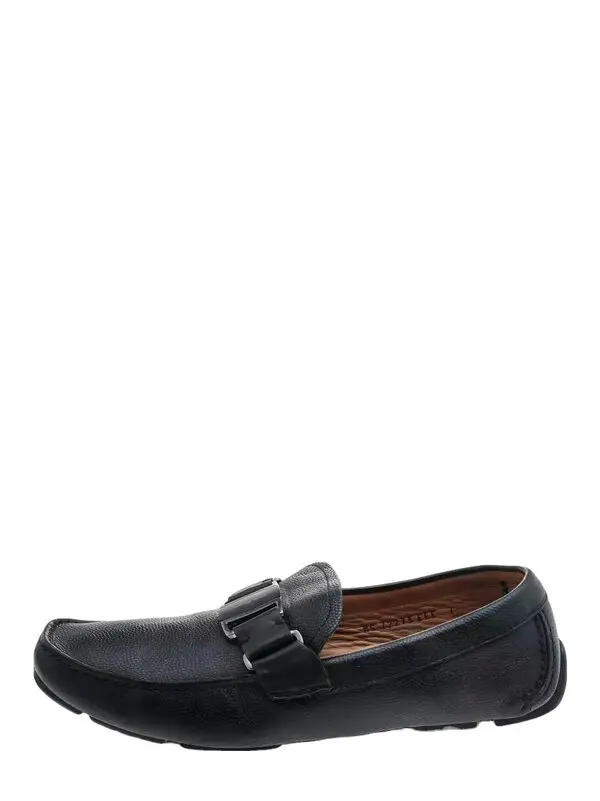 TOD'S Calf Leather Buckle Detail Loafers - Black