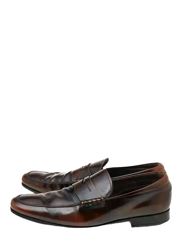 TOD'S Penny Leather Loafers - Brown