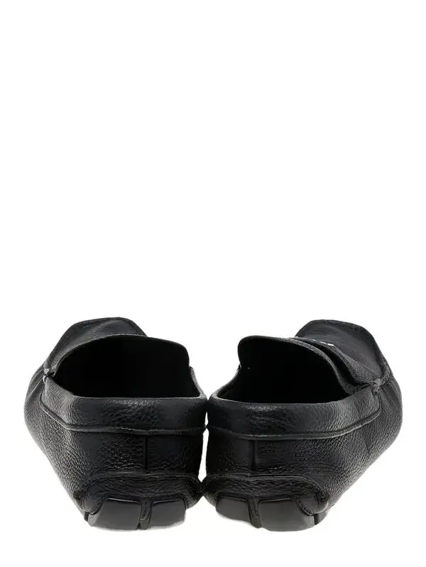 Prada Logo Plaque Slip-on Loafers - Black