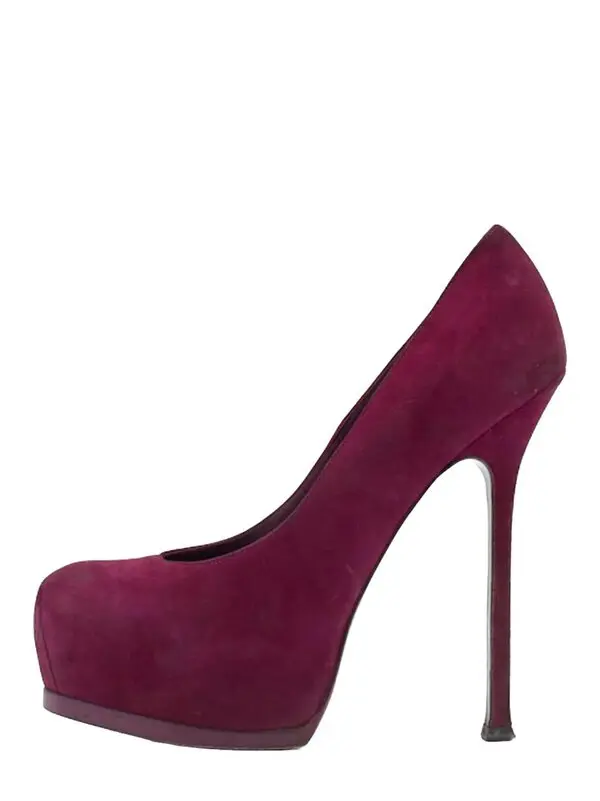 Saint Laurent Suede Platform Pumps - Purple