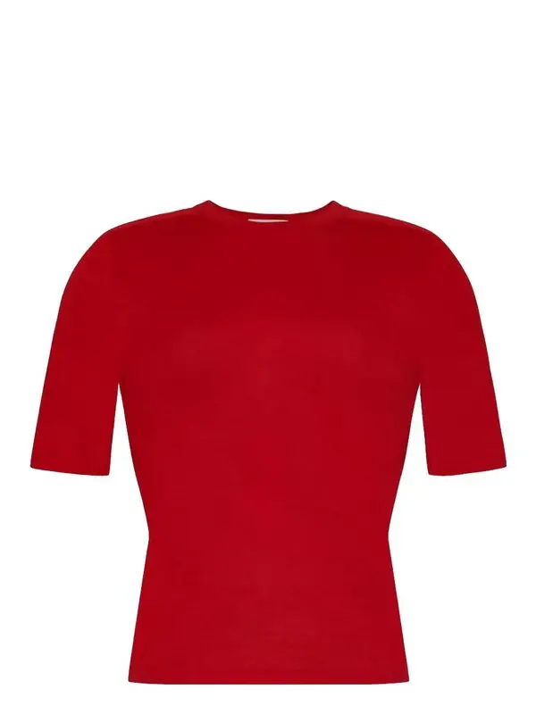 Adam Lippes Felix Short-sleeve Sweater - Red