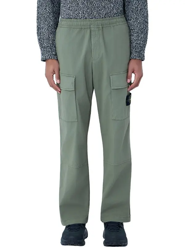 Stone Island Logo Patch Cargo Trousers - Green