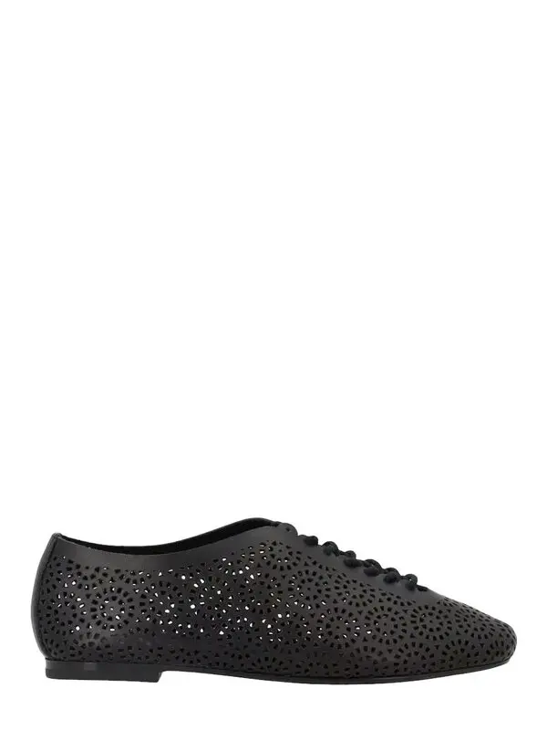 FRAU Perforated Leather Lace-up Shoes - Black